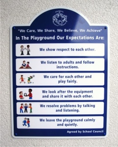 Wall Mounted ACM Play Area Rules - Signs 4 Schools